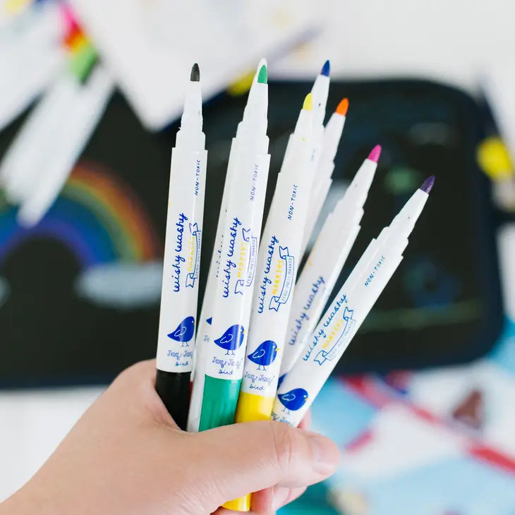 Wishy Washy Markers - Set of 9 Assorted Colours (+2.5 YOs)– Little Genius